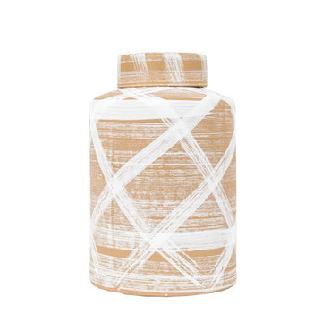 Tarka Jar Reactive Brown White – Home Pieces