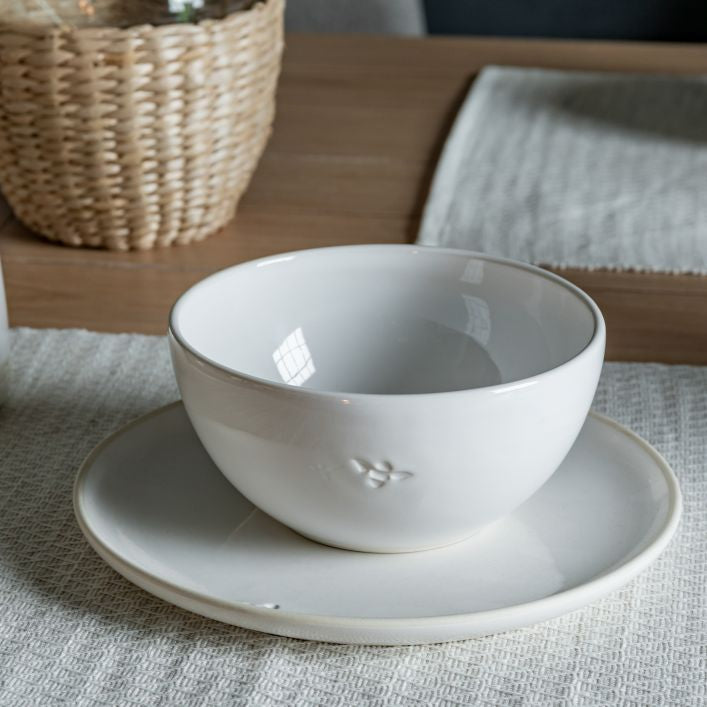 Bee Cereal Bowl White (Set of 4) – Home Pieces
