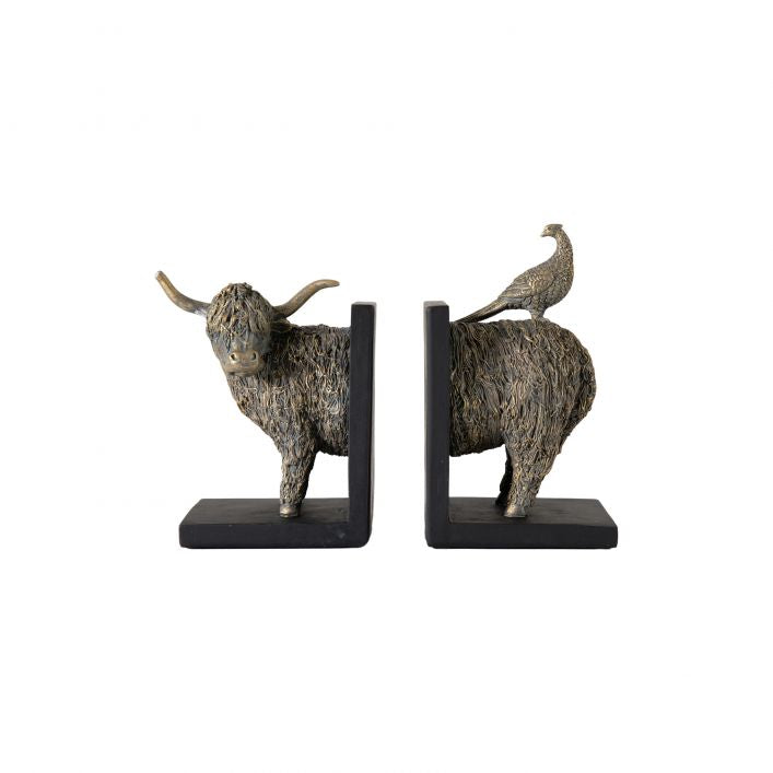 Angus Highland Cow Bookends Set of 2 – Home Pieces